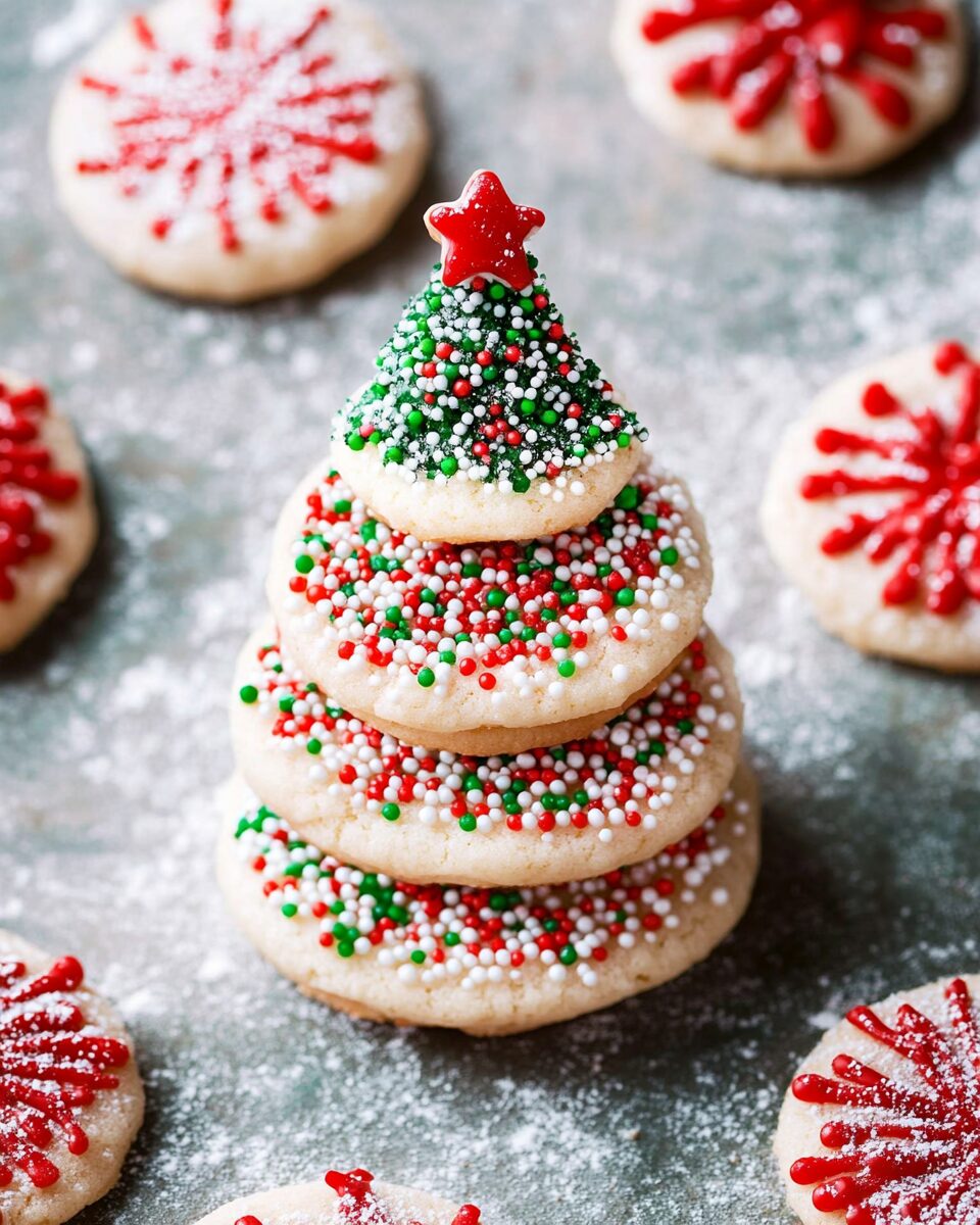 Stacked Christmas Sprinkle Cookies