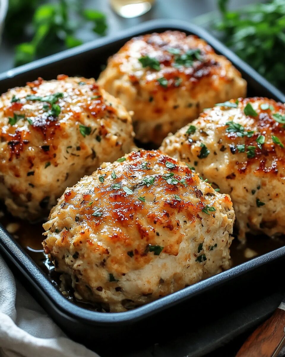 Garlic Parmesan Chicken Meatloaves