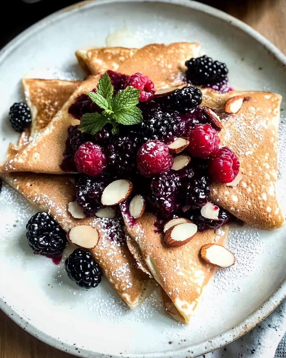 Almond Crêpes with Warm Berries