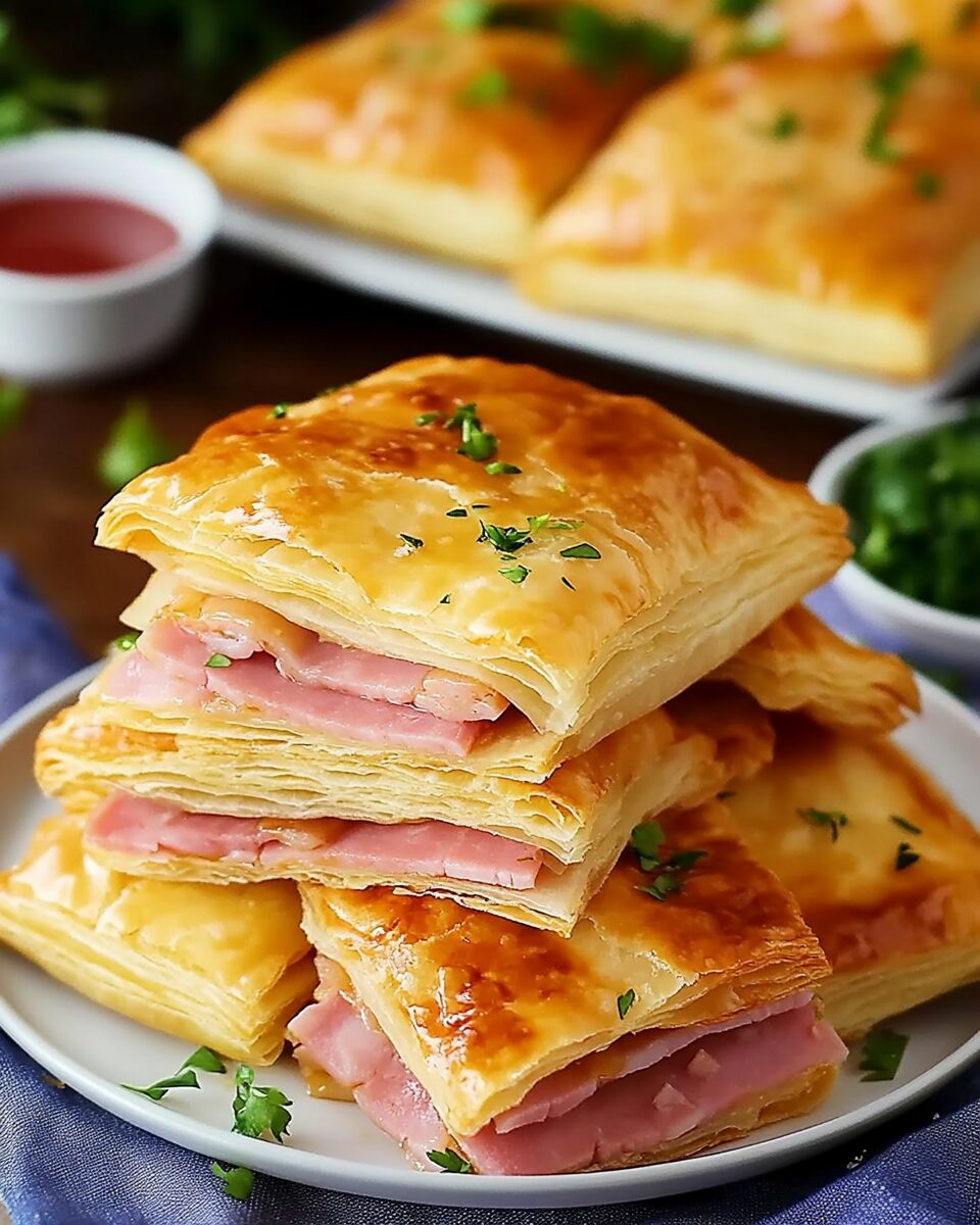 Ham and Cheese Puff Pastry Pockets