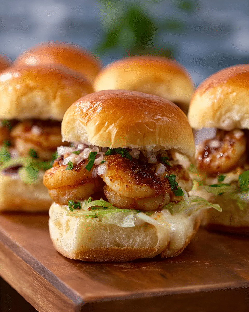 Hawaiian Garlic Shrimp Sliders