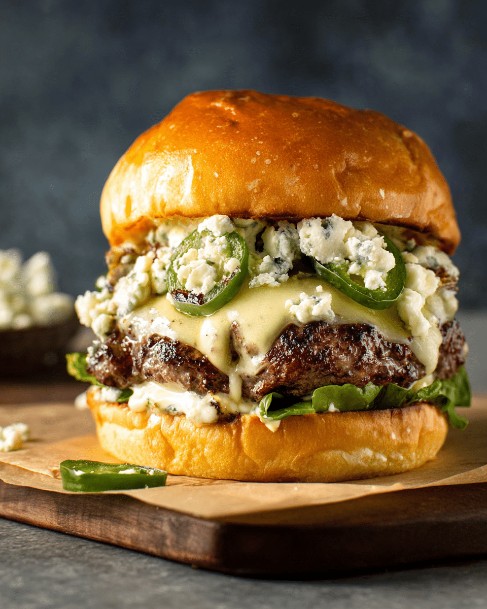 Smash Burgers with Charred Serrano Blue Cheese Butter