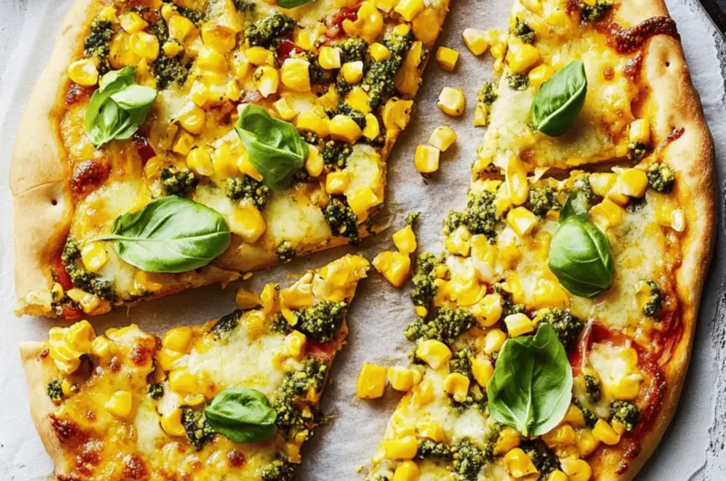 Irresistible Sweet Corn Pizza with Creamy Ricotta and Pesto